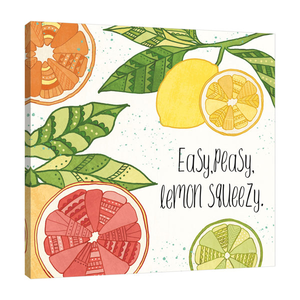 Jaxsonrea Veronique Charron Citrus Splash Iii Black Text On Canvas By